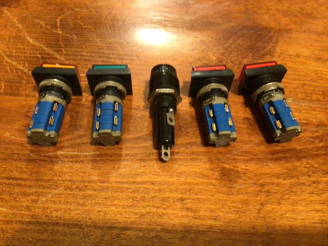 E24--4 Panel Mount Push Button Switches & Fuse Holder--UNIMAX #TH01-2 ...