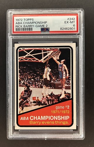 1972 Topps ABA Championship Rick Barry #242 GRADED PSA 6 Basketball ...