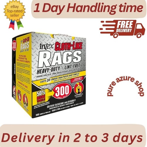 Intex Cloth-Like Rags in a Box 300 Towels, 10"x11" Heavy-Duty Trapos ...