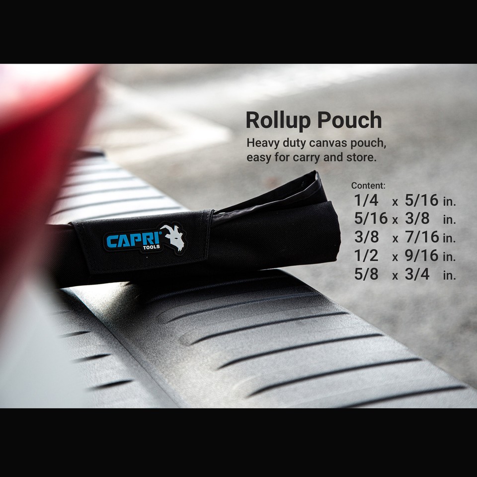 Capri Tools 0 Degree Offset Extra Long Box End Wrench Set, SAE, 5-Piece ...