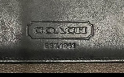 Coach Black Leather Document Holder Portfolio Padfolio Organizer ...