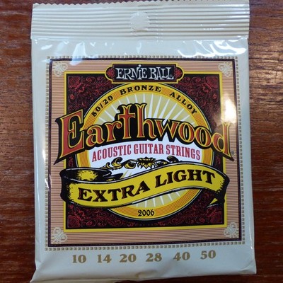 Ernie Ball Earthwood Acoustic Guitar Strings Extra Light Gauges 10-50 ...