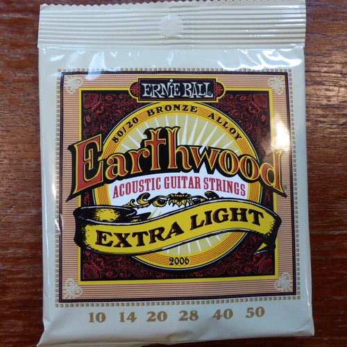 Ernie Ball Earthwood Acoustic Guitar Strings Extra Light Gauges 10-50 ...