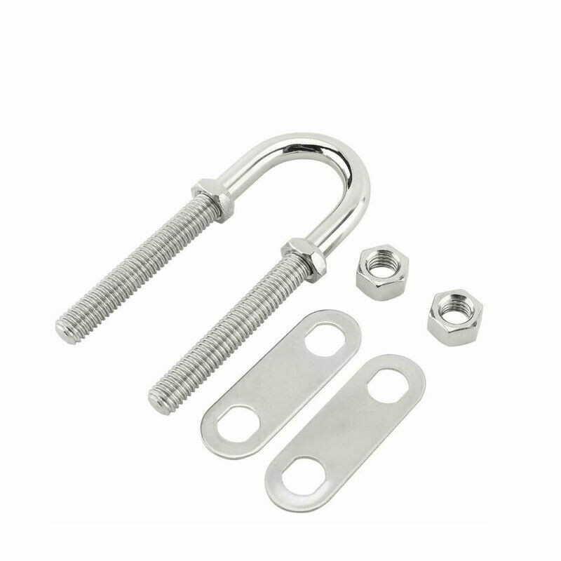 2Pcs Boat Stainless Steel U Bolt Cleat 8mm Bow Transom Eye Hardware ...