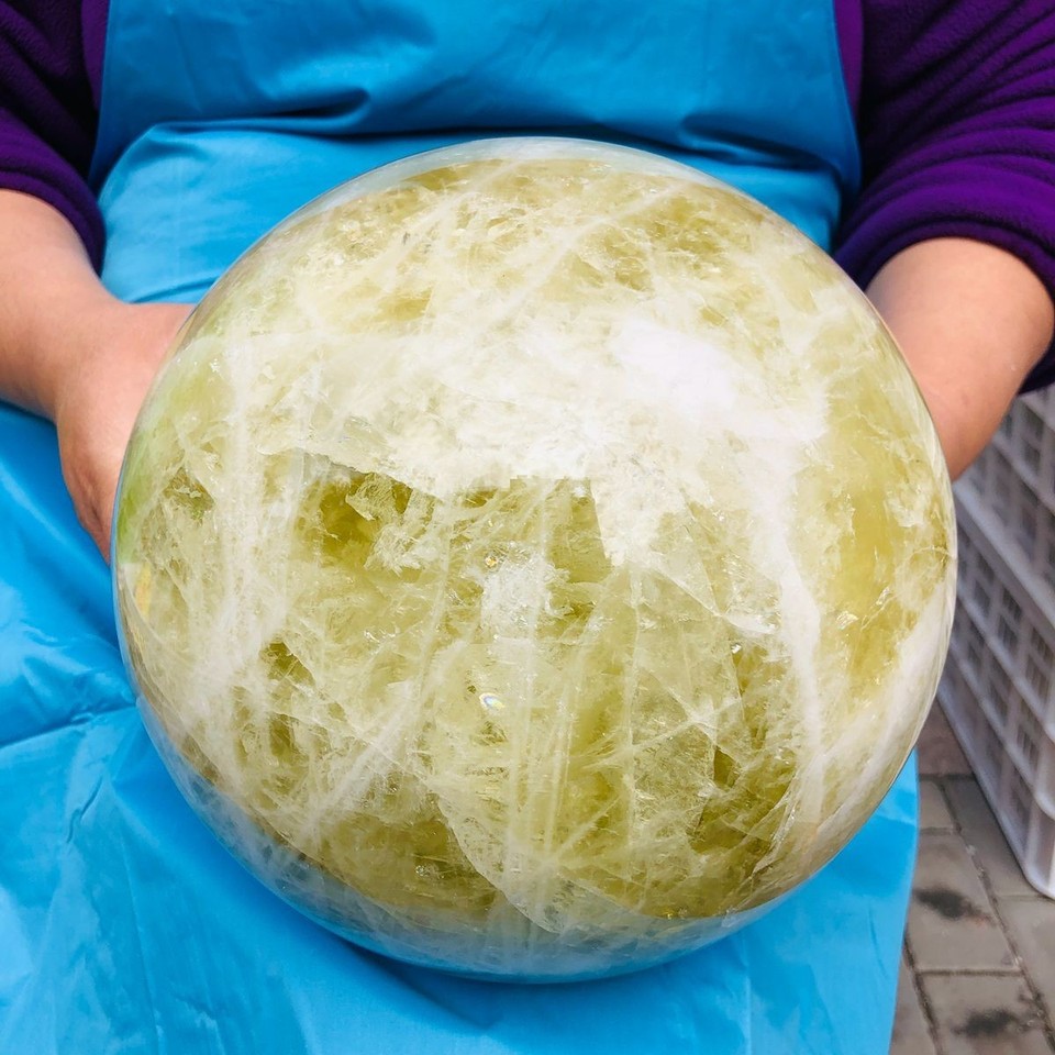 29.26LB Natural Yellow crystal ball Quartz Citrine sphere Mineral ...