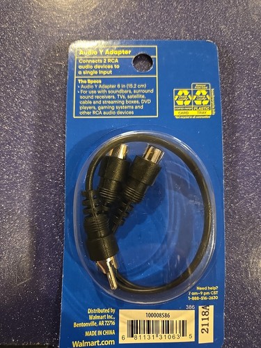 Groove Onn. Audio Y Adapter 6in 3.5mm Auxiliary to RCA Black 100008586 ...
