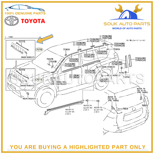 75770-60010 Genuine Toyota MOULDING ASSY, HOOD, FRONT 7577060010 OEM | eBay