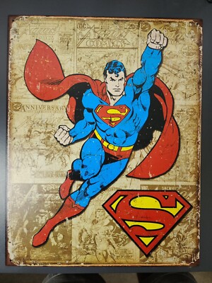 Vintage Style Superman Tin Metal Sign DC Comics Comic Book Hero ...