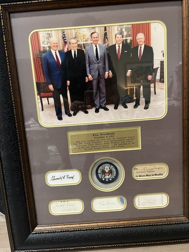 🔥Five Presidents In The Oval Office Signatures- Ford Bush Reagan Carter ...