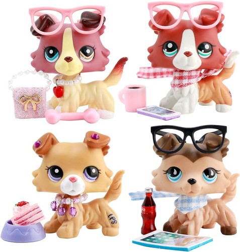 4x Pet Shop LPS Collie 2452 1542 893 1262 with LPS Accessories Kids ...