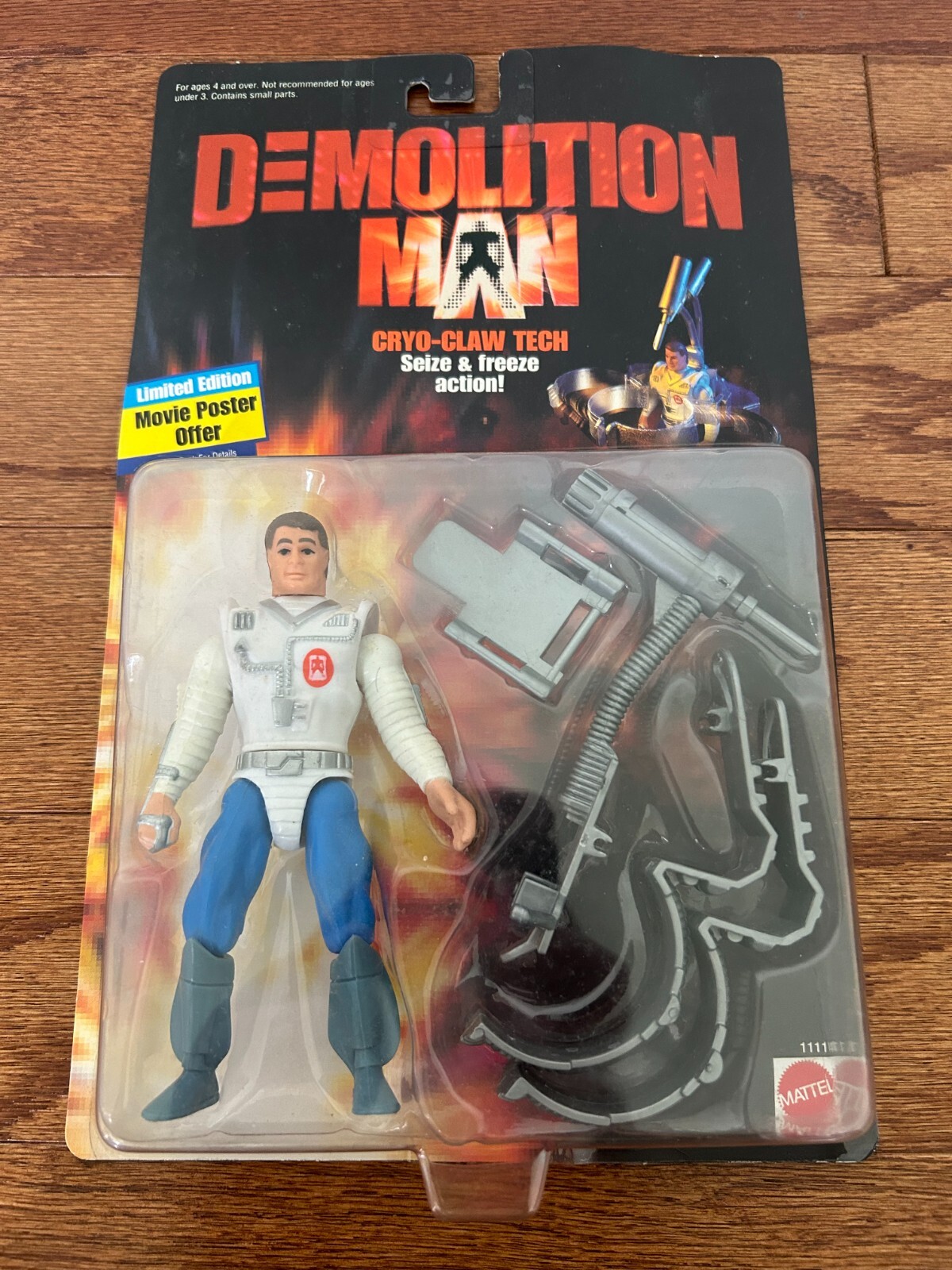 1993 Vintage {Mattel} "DEMOLITION MAN" {CRYO-CLAW TECH} Action Figure ...