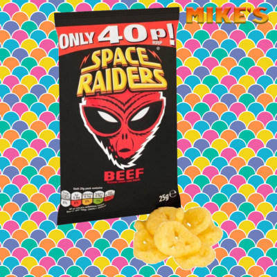 Space Raiders 25g Box of 36 Packs BEEF FLAVOR £13.99 B/before 14th Sept ...
