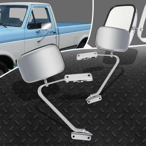 FOR 80-97 BRONCO F100 F150 F250 F350 MANUAL CHROME REAR VIEW SIDE DOOR ...