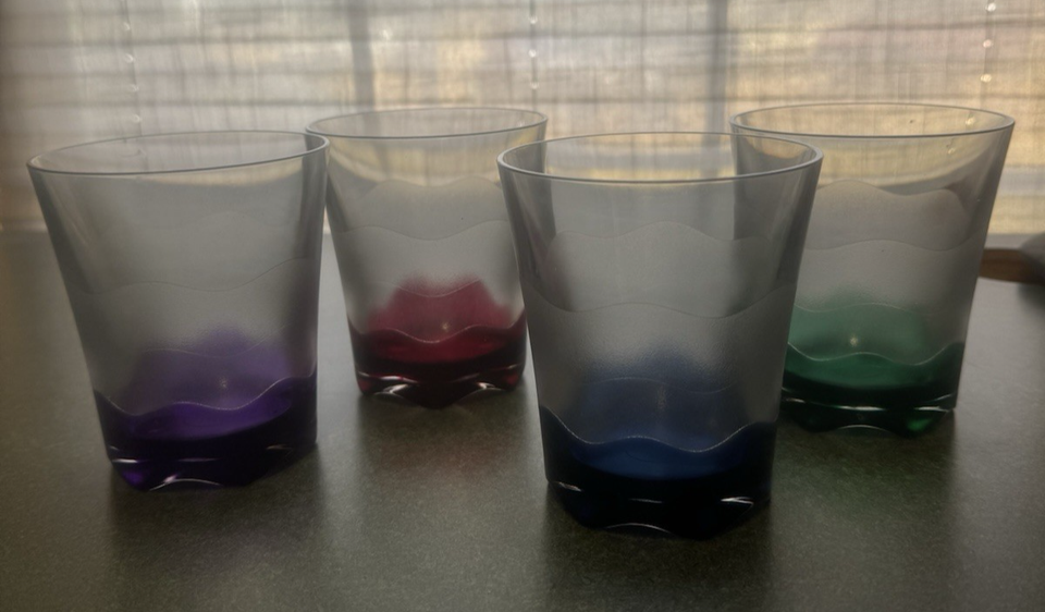 Tupperware Tumbler Cups Acrylic Jewel Tone Set 4 10 oz NEW Purple Red ...