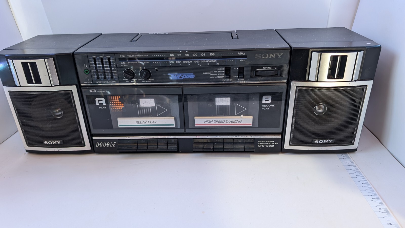 Vintage 1980s Sony Boombox Cfs-w360 Stereo Cassette Receiver Radio ...