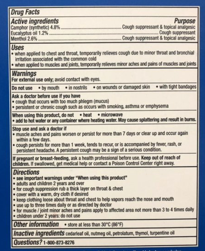 Vicks VapoRub Ointment Tin 12g (4 pack) Topical Cough Suppressant w ...