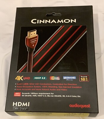 NEW AudioQuest Cinnamon Ultra High Speed 18Gbps HDMI 2.0 cable w ...