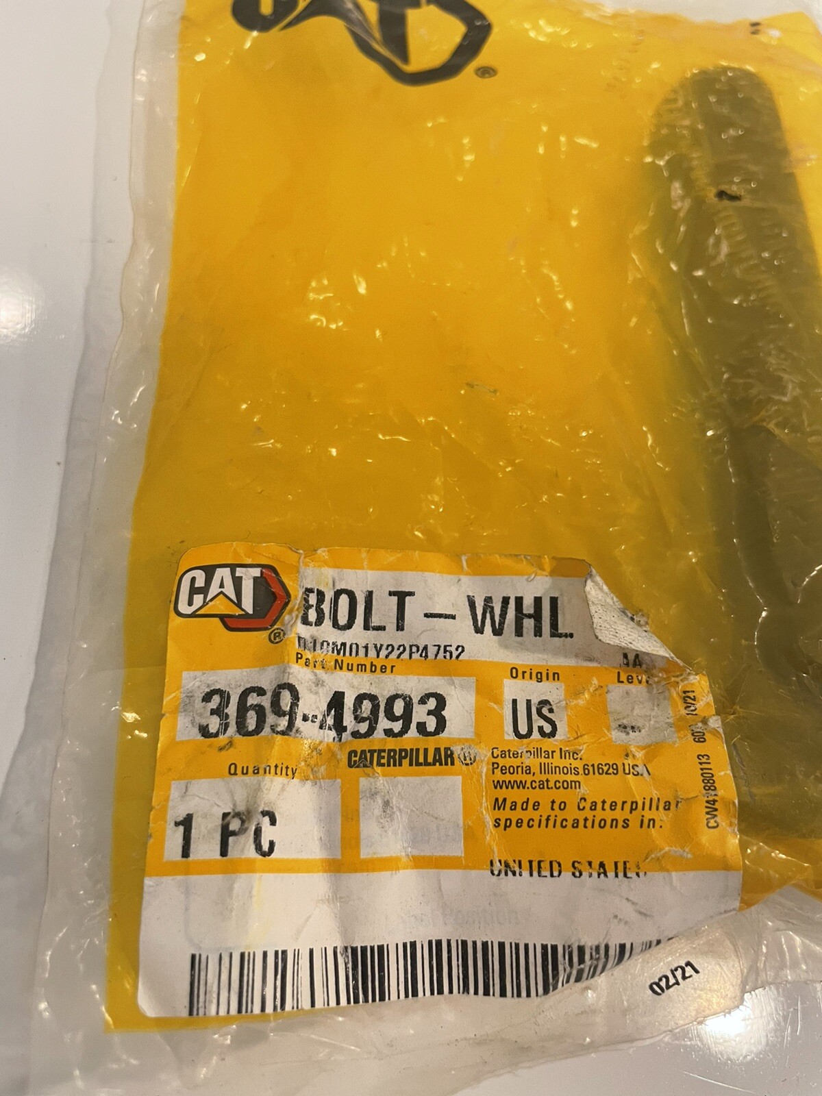 () CAT Caterpillar 369-4993 GENUINE OEM Wheel Hub Bolt for sale online ...