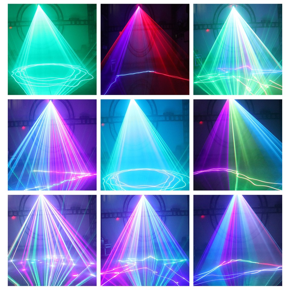 500mW DMX RGB LED Laser Beam Scanner Projector DJ Disco Party Stage ...