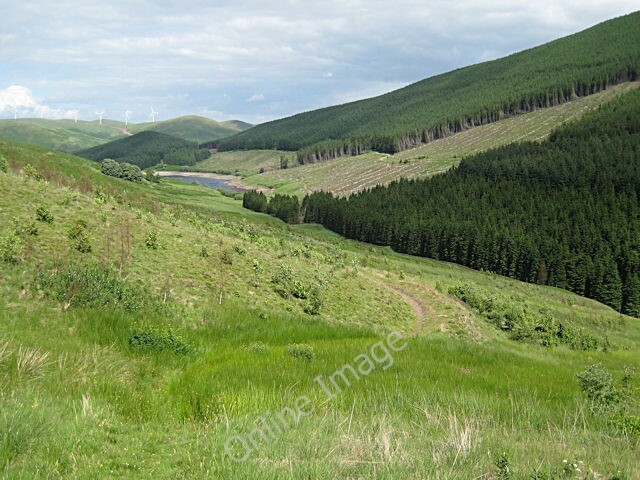 Photo 6x4 Grassy path in Glen Sherup Ben Shee A grassy path winds down ...