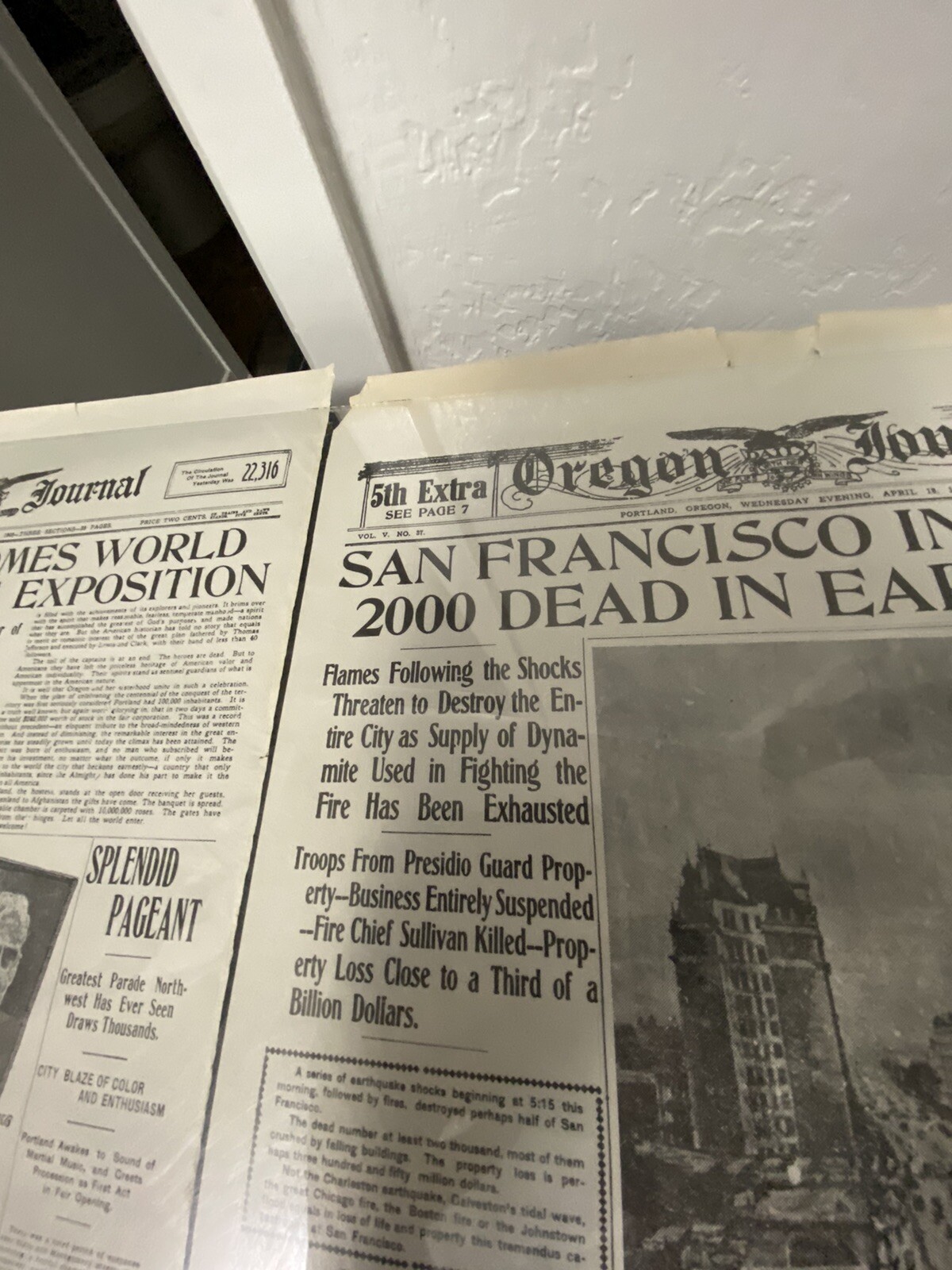 Historic Front Page Newspaper '' The Oregon Journal" 1905- 1906 VOL. IV ...