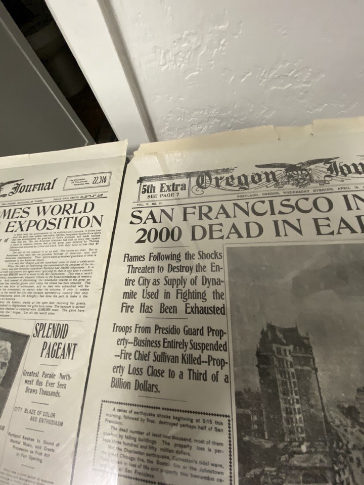 Historic Front Page Newspaper '' The Oregon Journal" 1905- 1906 VOL. IV ...