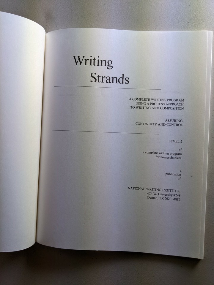 Writing Strands for Homeschooling ~ Levels 2, 3 & 4 ~ 3 Book Lot | eBay