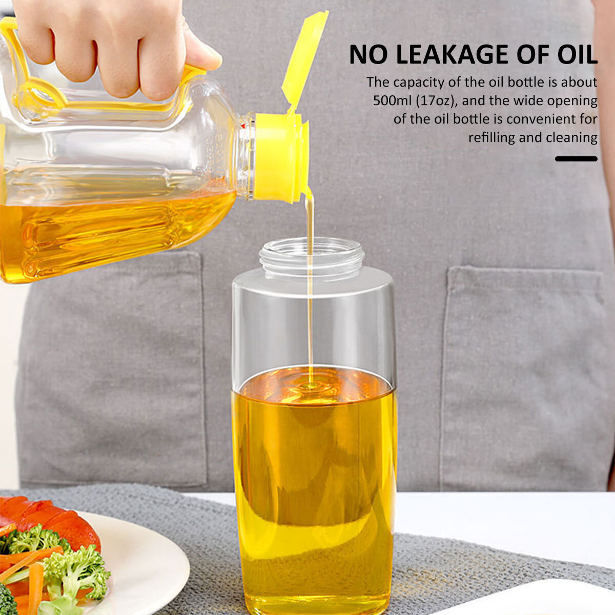 Measuring Oil Dispenser 500ML/17oz Olive Oil Dispenser Bottle with ...