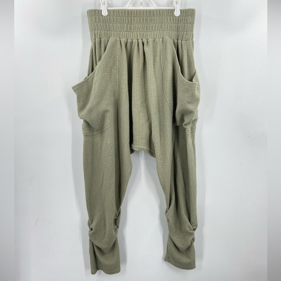 FREE PEOPLE Jetty Harem Pants Green Small | eBay