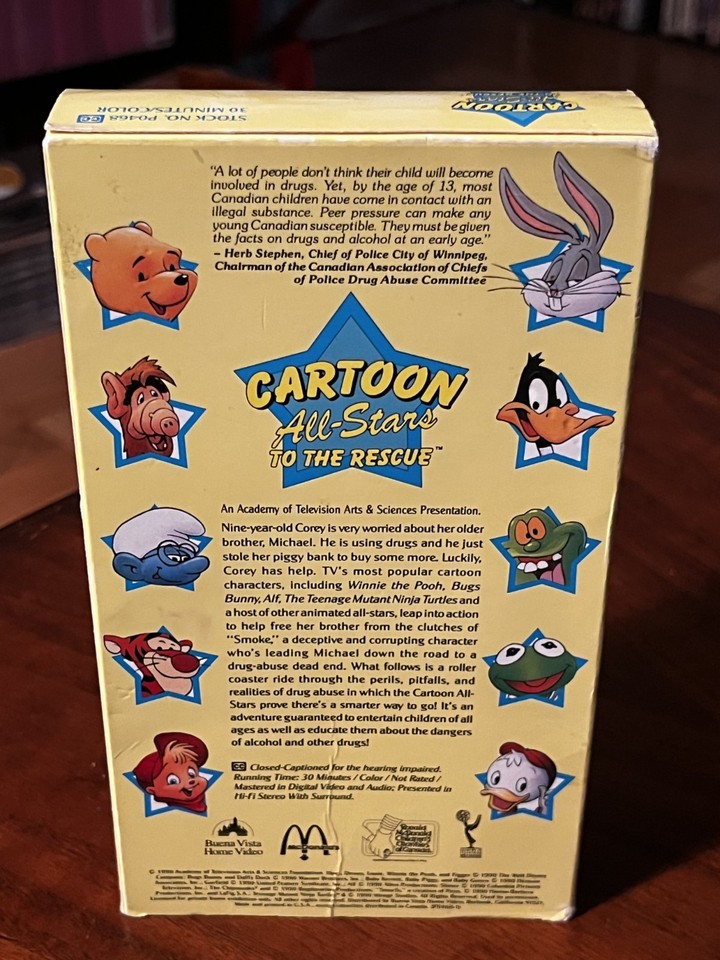 Cartoon All Stars to the Rescue (VHS, 1990) Anti-Drug PSA | OOP ...