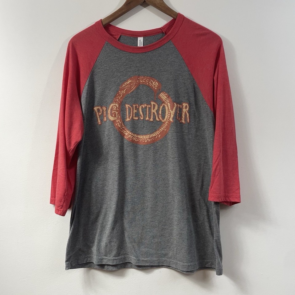 Pig Destroyer Band Raglan Tee shirt Rope Snake LG Metal Music Baseball ...