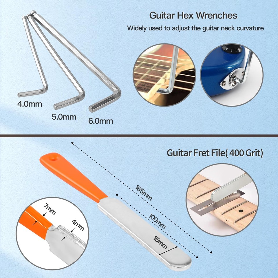 27 PCS Guitar Tools for Set Up, Intonation Adjustment and Repair ...