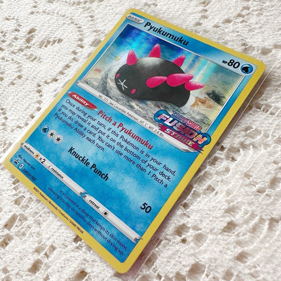 Pokemon Pyukumuku Fusion Strike SWSH169 Prerelease Stamped Holo Pack ...