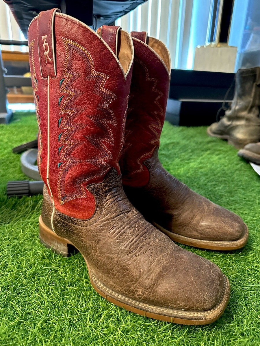 Cowboy Boots With Colored Tops WOMENS DISTRESSED RED EMBROIDERY TALL