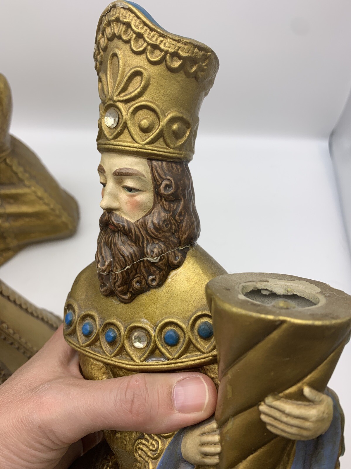 Vintage Kurt S Adler Candlestick Holders Nativity Wiseman Made in Japan ...