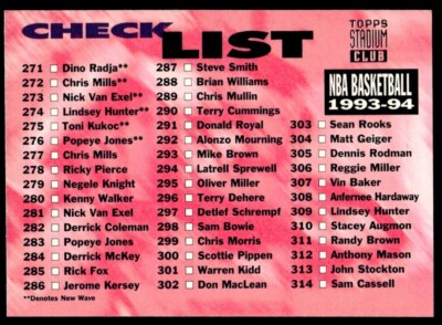 1993-94 Stadium Club Checklist: 271-360 #360 | eBay