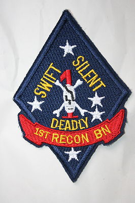 USMC US MARINE CORPS 1ST RECON BN SWIFT SILENT DEADLY CLOTH PATCH | eBay