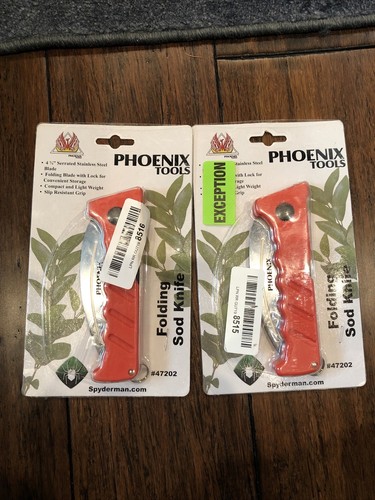 2 Phoenix Tools 4 3/4" Folding Stainless Steel Sod Knife 734052472026 ...