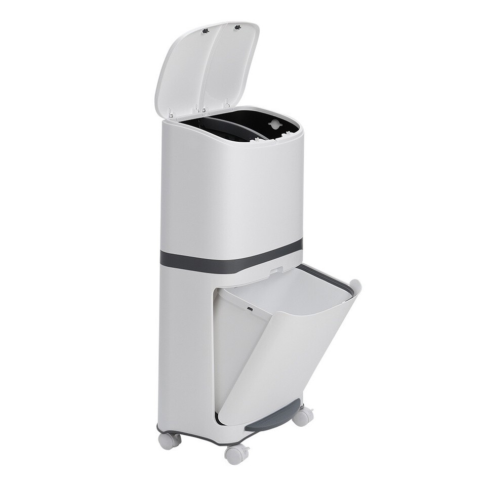Kitchen Rubbish Waste Bin Wheels/Cabinet Door Hanging Multi Compartment ...