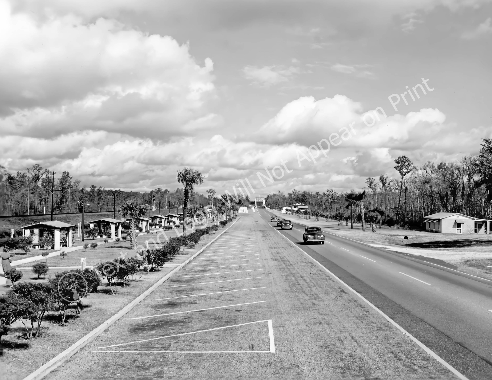 1952 Rest Area on US 17 at Florida State Line Vintage Old Photo Reprint ...