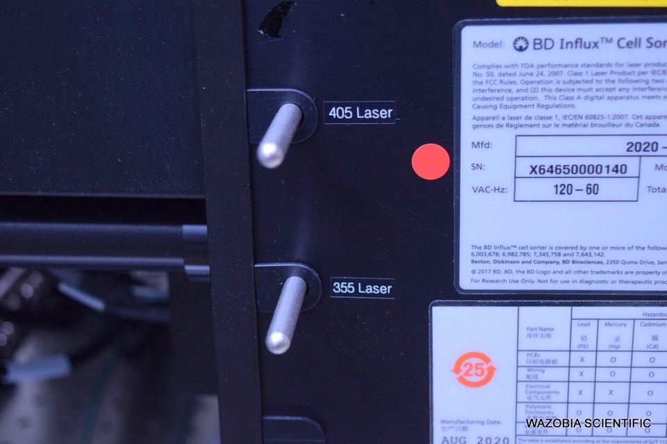 BD INFLUX CELL SORTER 646500 FLOW CYTOMETER ON TMC 77-35471-01 ...