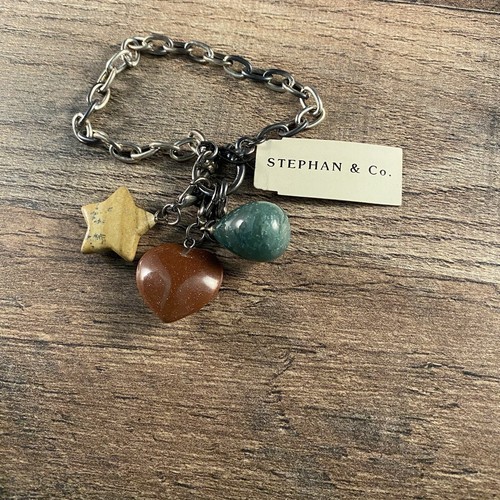 Stepan & Co Bracelet with Tags Polished Stones Heart Star Teardrop ...