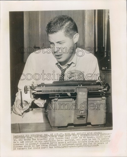 1954 Playwright George Axelrod Using Vintage Royal Typewriter Press ...