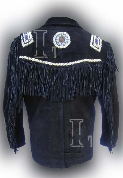 Handmade Men's Western Cowboy Royal Blue Color Pure Leather Jacket ...