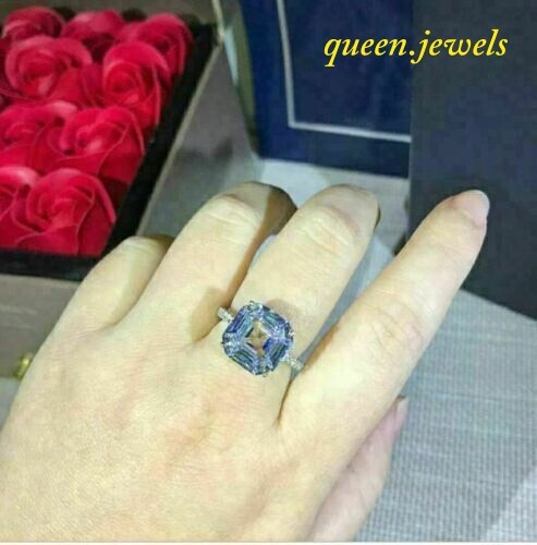 Lab-Created 2.47CT Asscher Cut Diamond Engagement Wedding Ring 14K White Gold FN | eBay