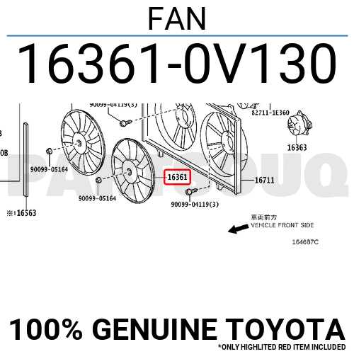 163610V130 Genuine Toyota FAN 16361-0V130 | eBay