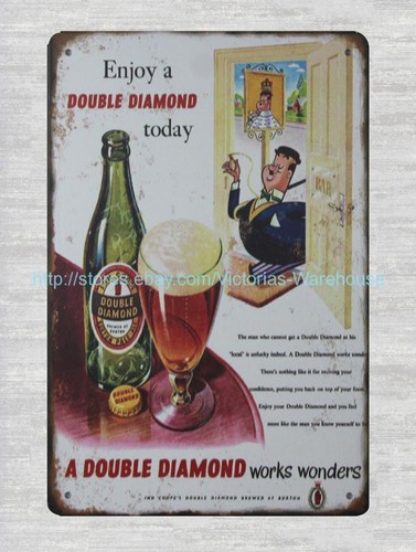 home decor restaurant pub DOUBLE DIAMOND ale metal tin sign | eBay