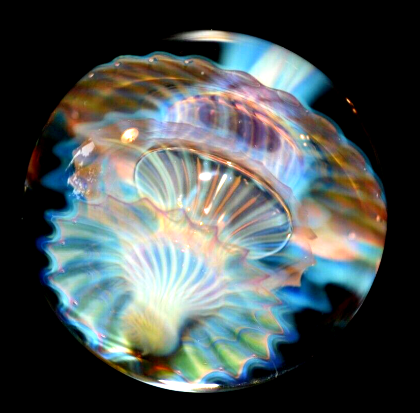 RYAN WHITMORE GLASS MARBLE/1.552"-TRANSPARENT TIERED BEAUTY-PINK,IVORY ...