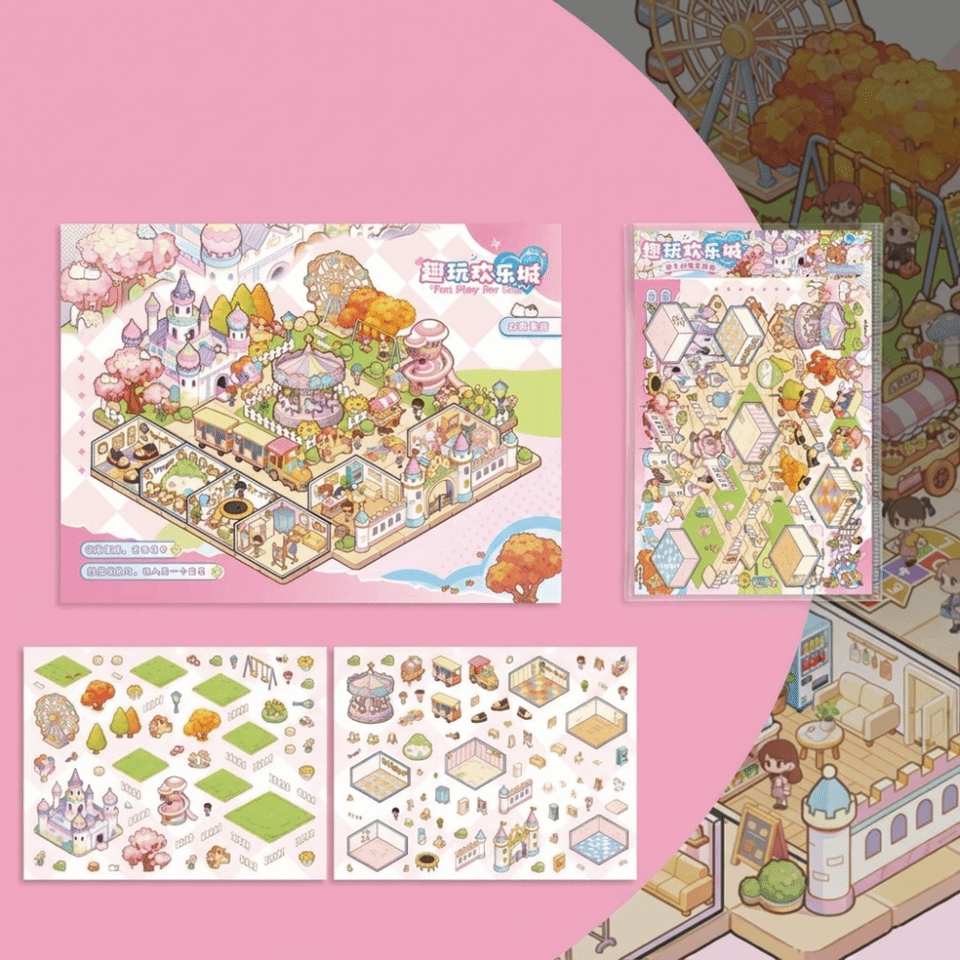 PET Material Miniature Scene Stickers Kids Hobbies Stickers DIY Crafts ...