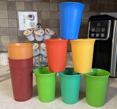 Lot Of 8 Vintage Tupperware Drinking Cups Various Colors & Sizes - FREE ...